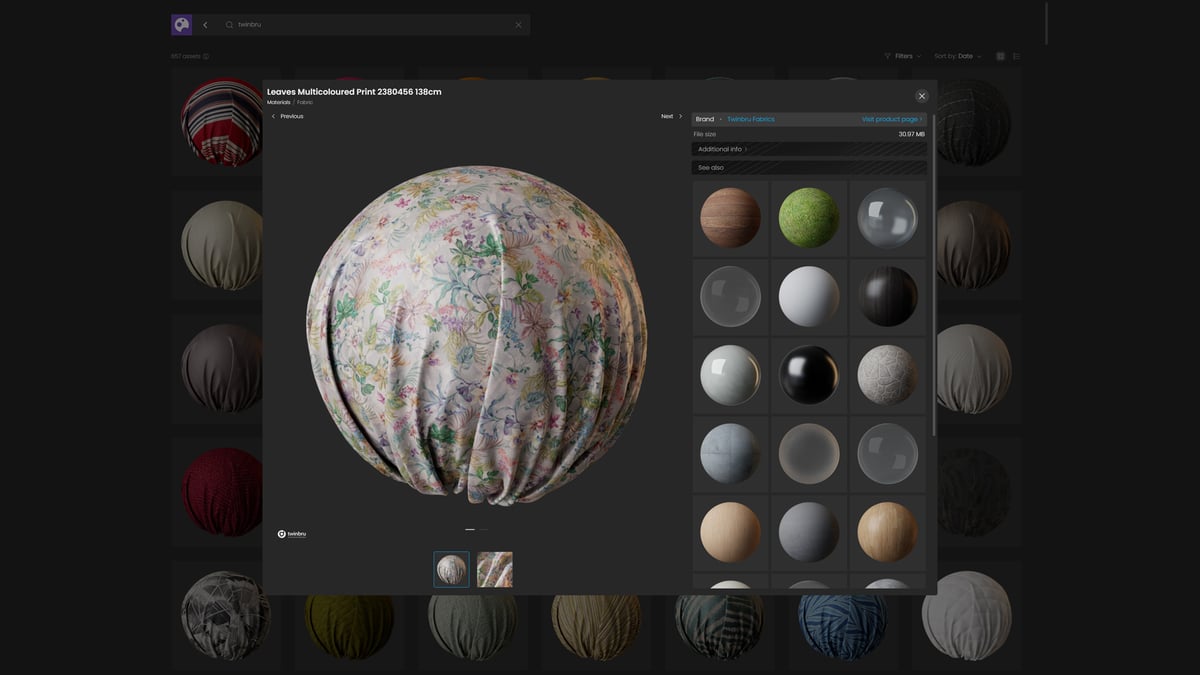 Real-time rendering with Twinbru textures in V-Ray